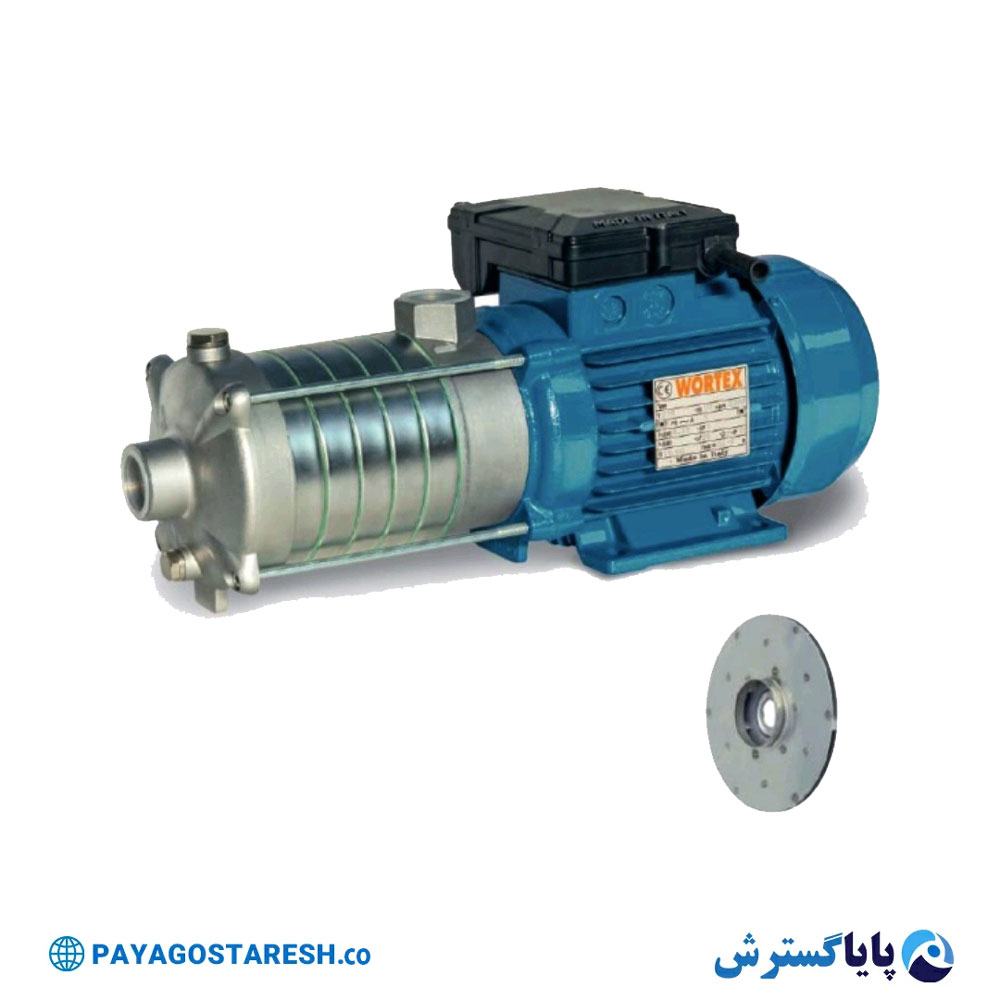 پمپ آب افقی طبقاتی تمام استیل ورتکس (WORTEX) مدل MULTI X 2-6