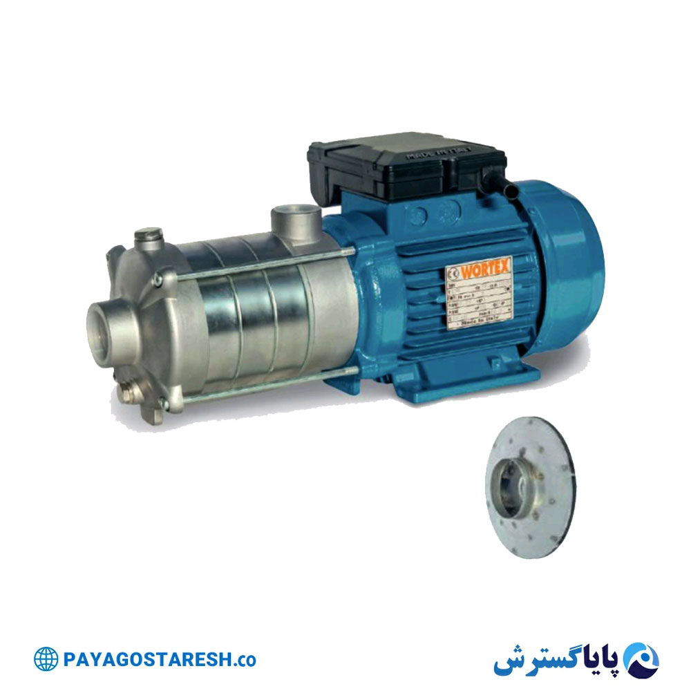 پمپ آب افقی طبقاتی تمام استیل ورتکس (WORTEX) مدل MULTI XT 4-4
